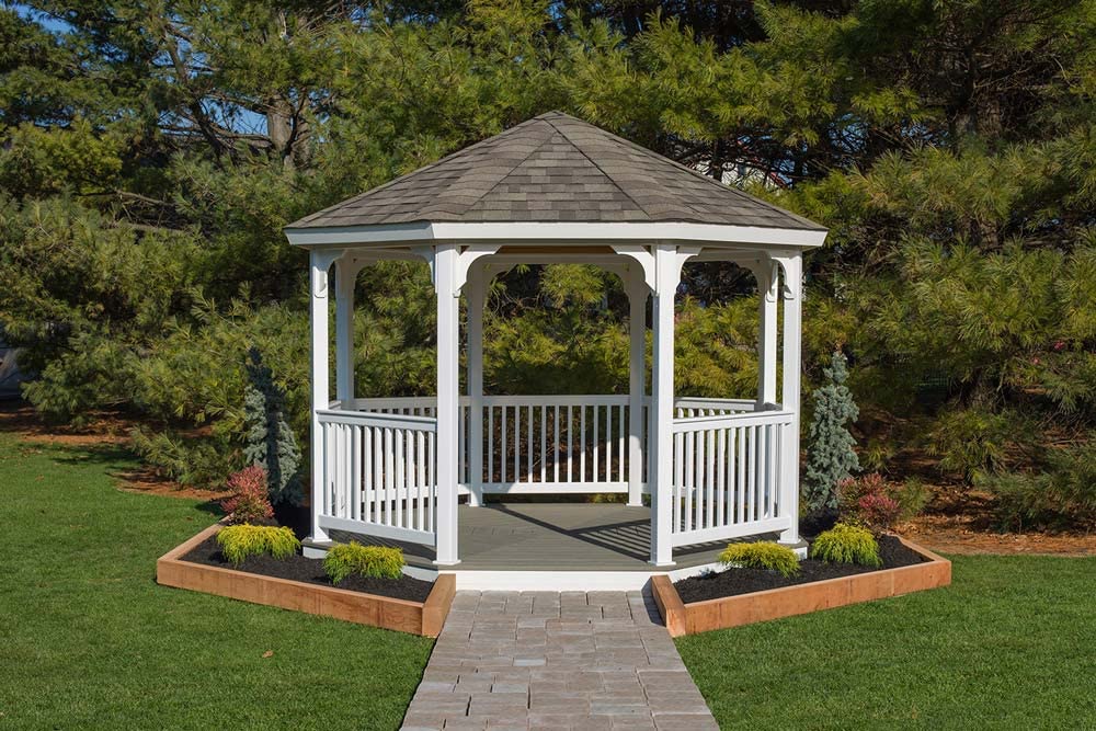 12' Vinyl Octagon Gazebo Kit (with Floor)