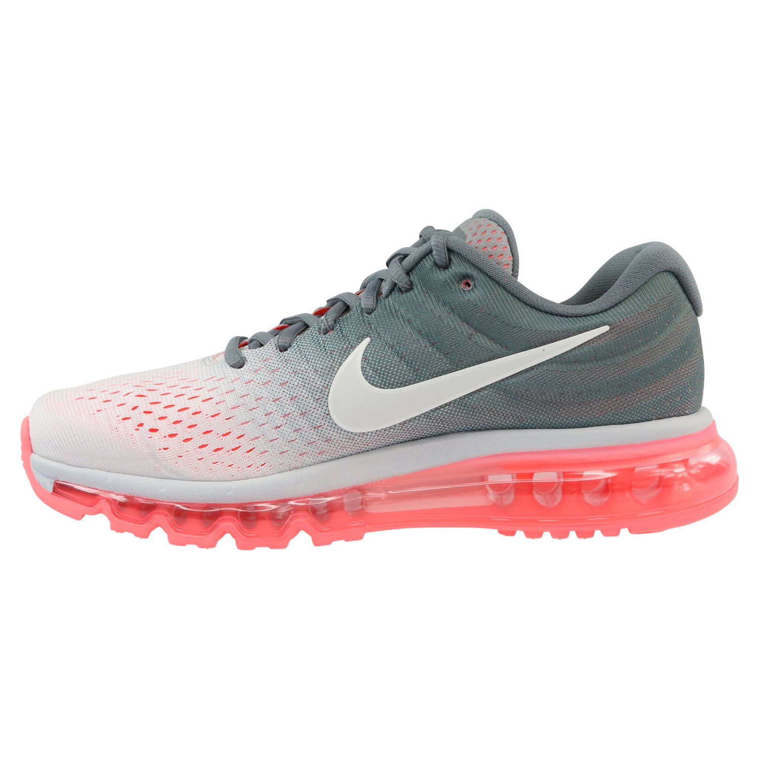 Nike Women's Air Max 2017 Running Shoe Pure Platinum/White-Cool Grey-HOT Lava 7.0
