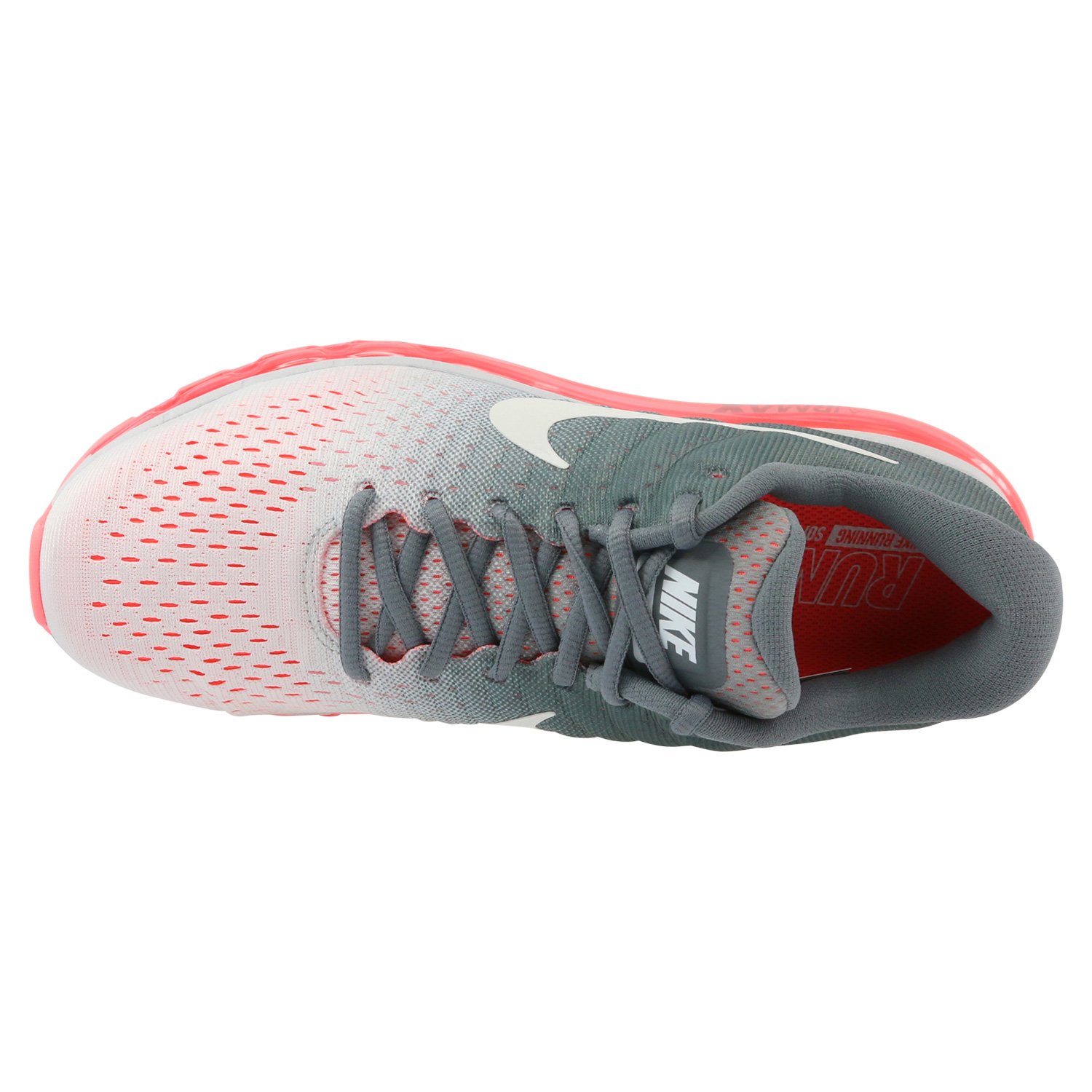 Nike Women's Air Max 2017 Running Shoe Pure Platinum/White-Cool Grey-HOT Lava 7.0