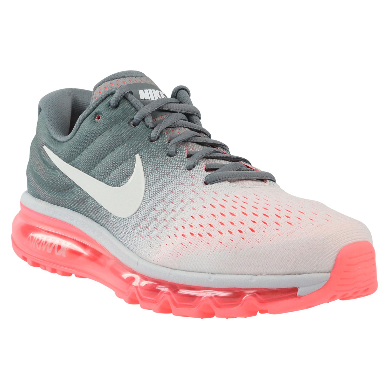 Nike Women's Air Max 2017 Running Shoe Pure Platinum/White-Cool Grey-HOT Lava 7.0