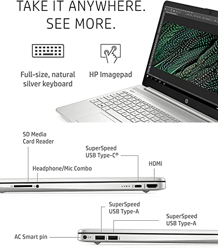 Newest HP 15t Business Laptop, 15.6’’ Full HD Touchscreen, Intel Core i7-1165G7 Processor, 32GB RAM, 1TB SSD, Backlit Keyboard, Fingerprint Reader, Wi-Fi 6, Webcam, HDMI, Windows 11 Pro, Silver