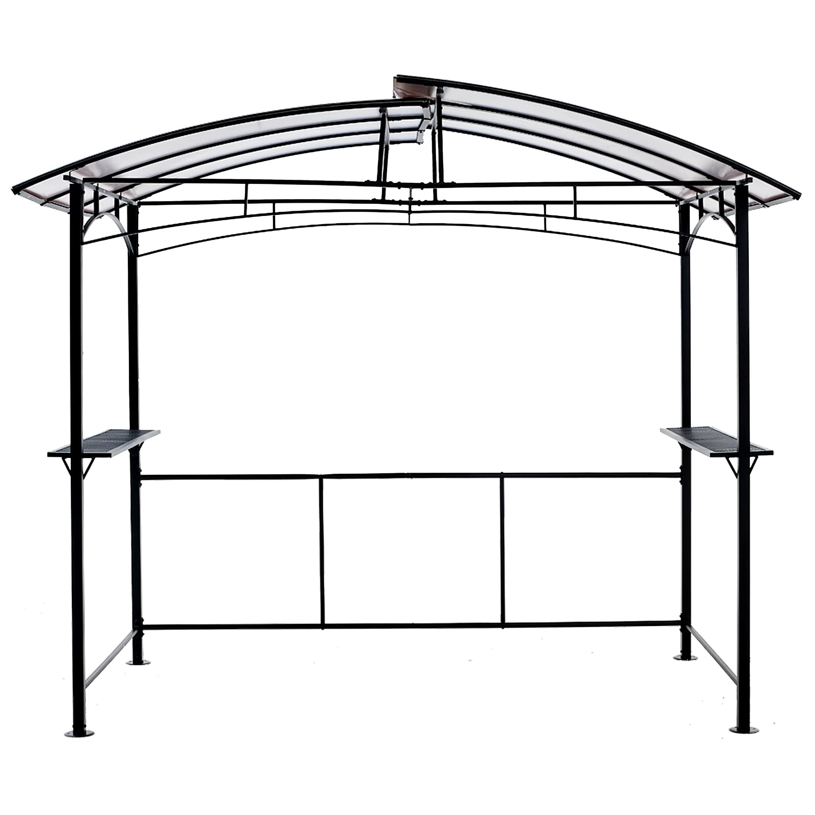 punwry Grill Gazebo 8x5ft,Outdoor Patio Canopy,BBQ shelter with Steel Hardtop and Side Shelves