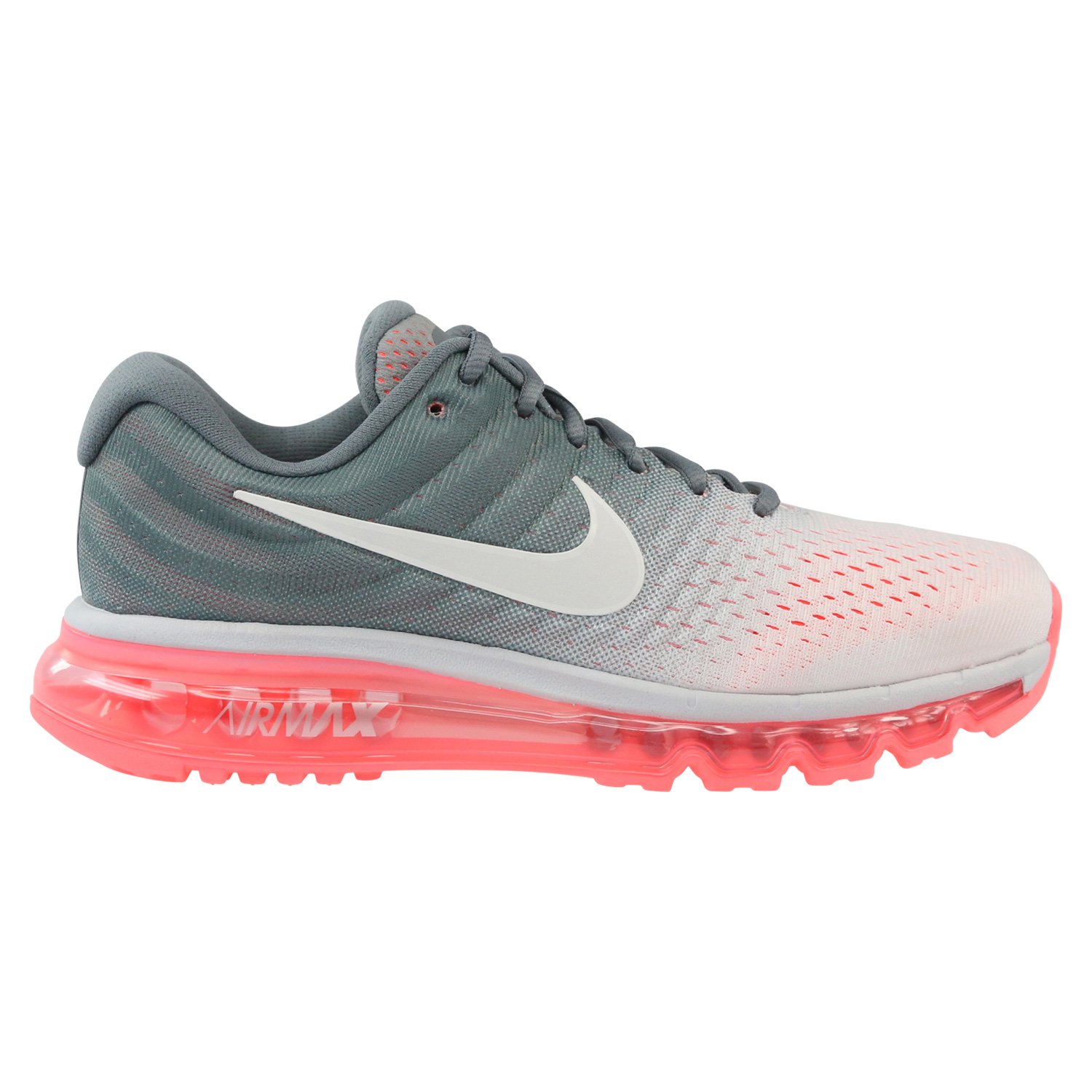 Nike Women's Air Max 2017 Running Shoe Pure Platinum/White-Cool Grey-HOT Lava 7.0