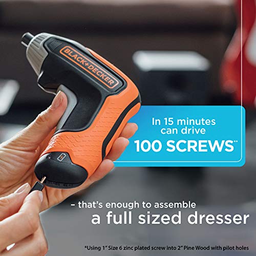 beyond by BLACK+DECKER 4V MAX* Cordless Screwdriver, Fast Charge, 1-Inch Assorted Bits (BCF611CBAPB)