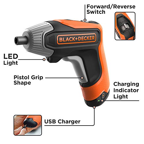 beyond by BLACK+DECKER 4V MAX* Cordless Screwdriver, Fast Charge, 1-Inch Assorted Bits (BCF611CBAPB)