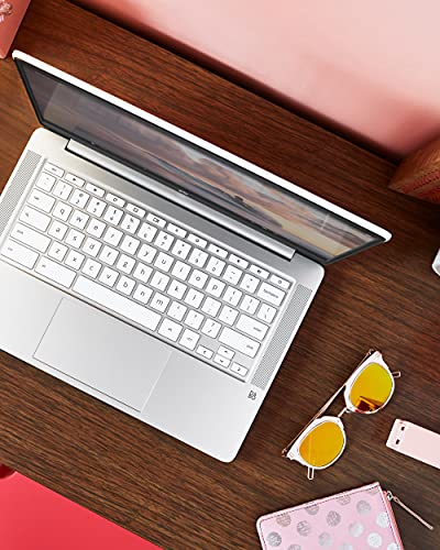 HP Chromebook 14 Laptop, Intel Celeron N4000 Processor, 4 GB RAM, 32 GB eMMC, 14โ HD Display, Chrome, Lightweight Computer with Webcam and Dual Mics, Home, School, Music, Movies (14a-na0021nr, 2021)