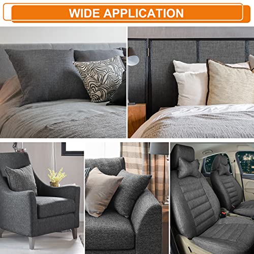 2 PCS Fabric Repair Patch - 8 x 11 Inch Self-Adhesive Canvas Patches for Furniture, Couch, Sofas, Car Seats, Chairs - Linen Repair Kit With Tape - Dark Grey