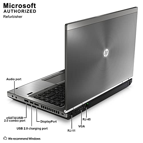 HP EliteBook 8460P 14-inch Notebook PC - Intel Core i5-2520M 2.5GHz 8GB 250GB Windows 10 Professional (Renewed)