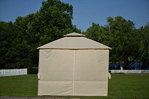 12'x12' Hardtop Metal Gazebo, Outdoor Galvanized Steel Double Roof Canopy, Aluminum Frame Permanent Pavilion with Netting and Curtains for Patio, Backyard, Deck and Lawns