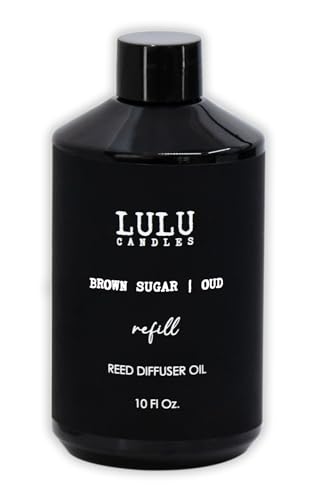 Brown Sugar & Oud, Reed Diffuser Oil by Lulu Candles, Aromatherapy, Home Fragrance, Scented Oils for Diffusers - 10 Fl Oz.