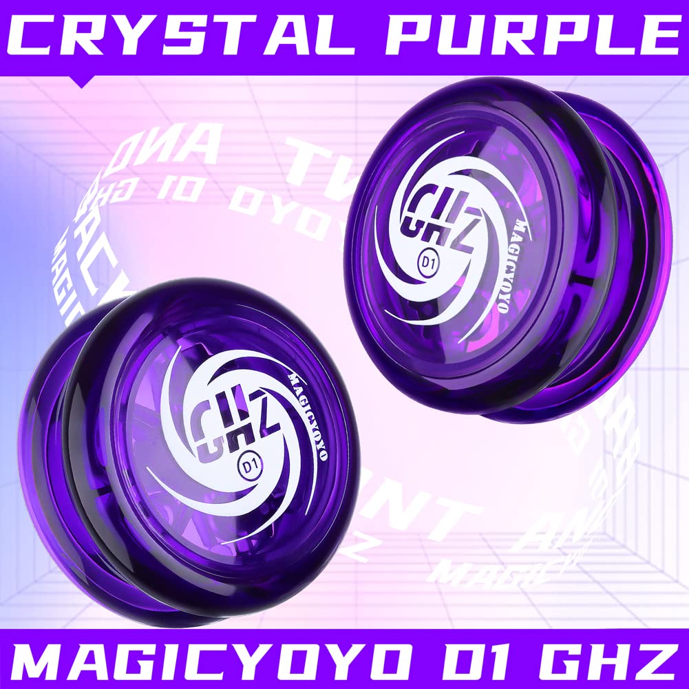 MAGICYOYO Looping GHZ Responsive Yoyo for Kids, 2A Starter Yoyo for Beginner, Easy to Play Basic String Tricks, with 6 Replacement Strings, Yo-Yo Glove, Bag (Purple)