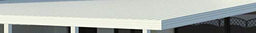 Four Seasons Outdoor Living Solutions Optima Series 22X12ft High-Grade Aluminum Attached Solid Outdoor Patio Cover Awning, 3 Posts, 20 Lb. Snow Load, White
