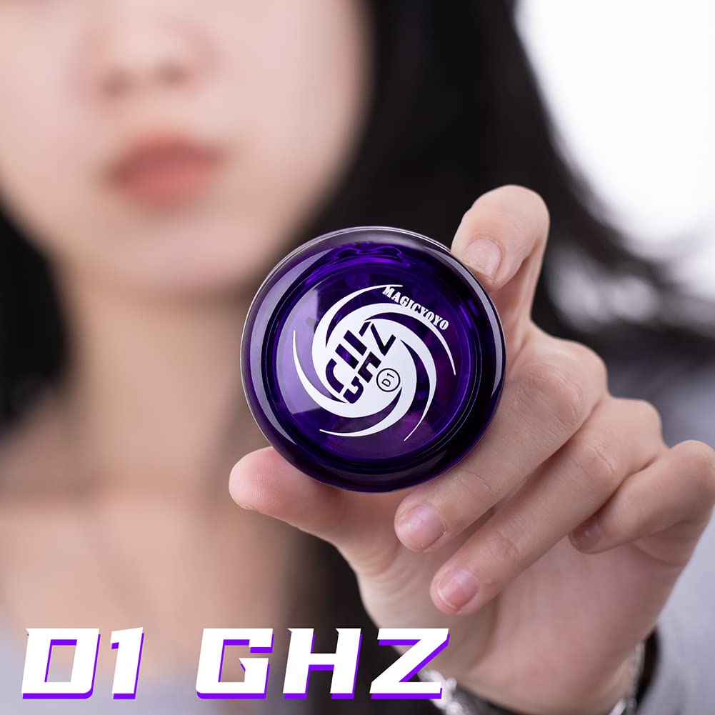 MAGICYOYO Looping GHZ Responsive Yoyo for Kids, 2A Starter Yoyo for Beginner, Easy to Play Basic String Tricks, with 6 Replacement Strings, Yo-Yo Glove, Bag (Purple)