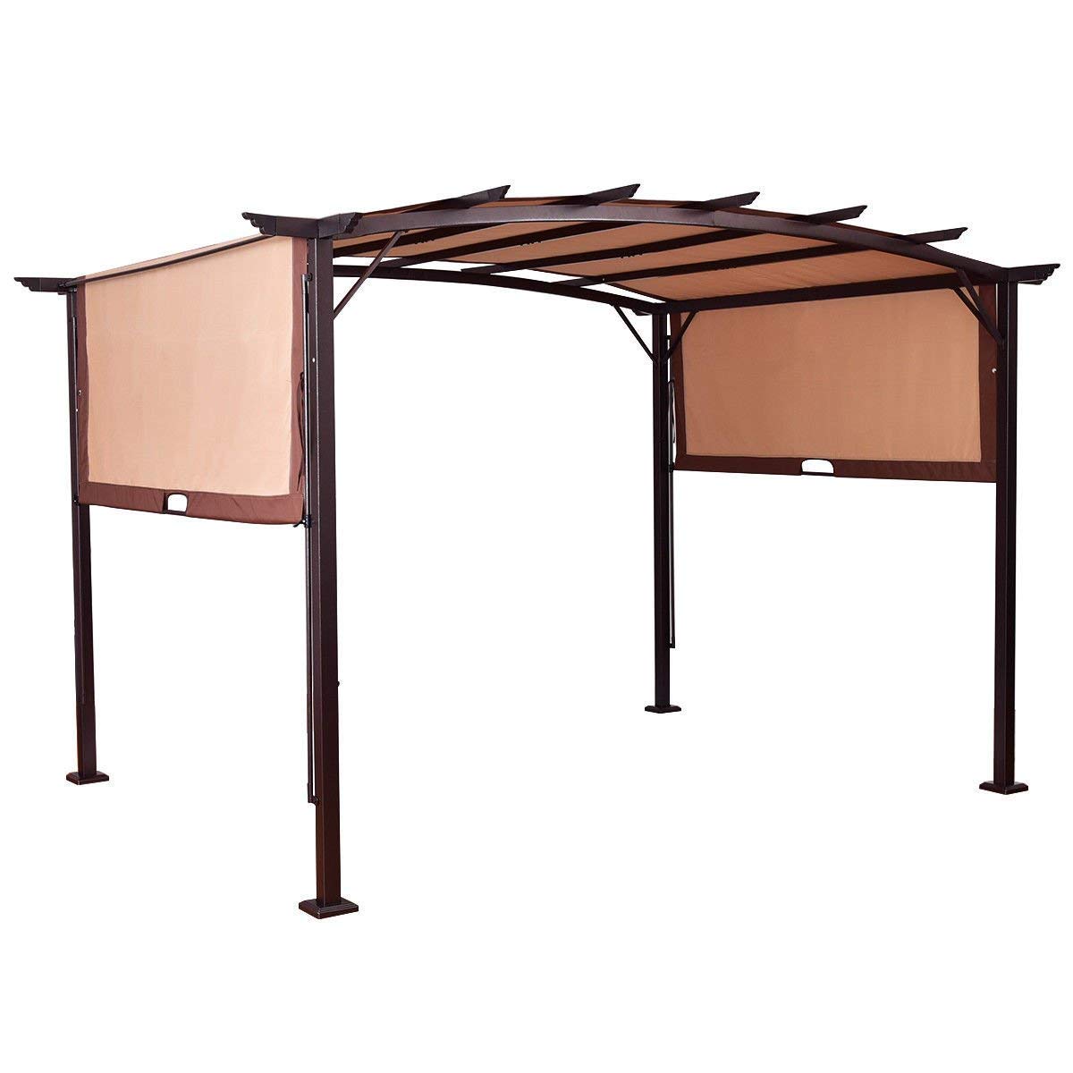 BUY JOY 12' x 9' Pergola Kit Metal Frame Gazebo &Canopy Cover Patio Furniture Shelter