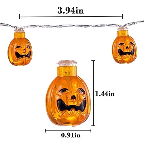 Senmao Home Decor 2Pack Halloween Solar Lights with 30 Pumpkin Lights,Orange Lights for Halloween 20ft 30LEDs,Outdoor Halloween Lights for Patio, Garden,Parties (IP65,8 Light Modes)