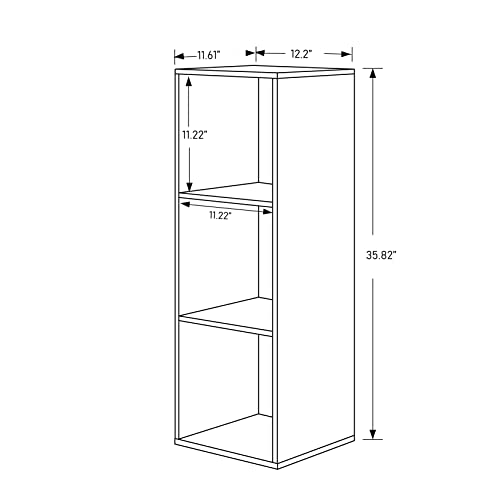 PACHIRA E-Commerce US Wooden Cube Storage Organizer, Unit Shelf, Closet Cabinet, Bookshelf File in Living Room, Bedroom, Study 3 Cube, Dark Brown