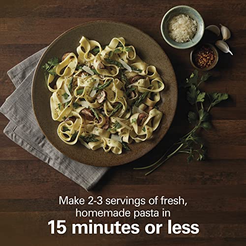 Hamilton Beach Electric Pasta Maker & Noodle Machine with 7 Molds for Spaghetti & Fettucine and More, Makes 2-3 Servings in 15 Minutes, White (86650)