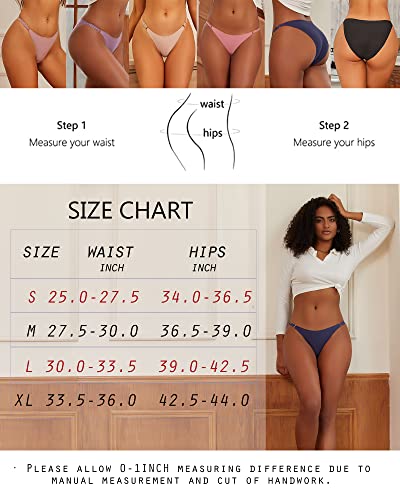 ROSYCORAL Womens Seamless Underwear Adjustable Undies No Show Hipster Bikini Panties Sexy Cheeky 6 Pack S-XL (S)