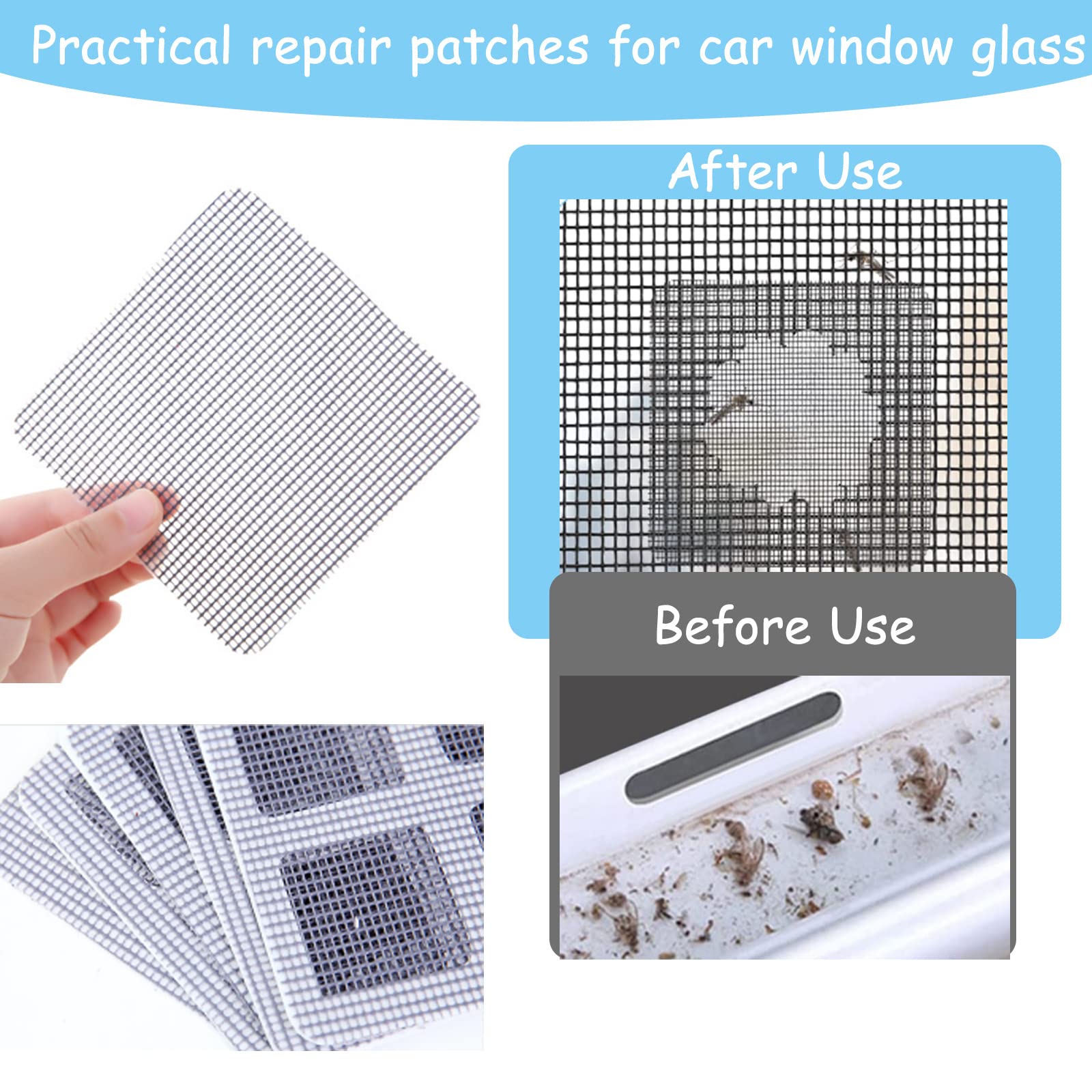 Wernagen Self Adhesive Window Screen Repair Patch Kit 12 Pieces of 2 Sizes Door Replacement for Quick Tent Mesh Cover Hole 4 ''x 4''