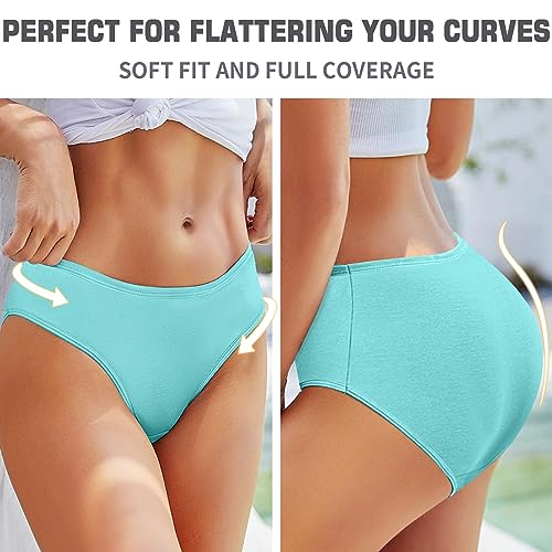 K-CHEONY Ladies Underwear Cotton Briefs Soft Cotton Breathable Panties for Womens L