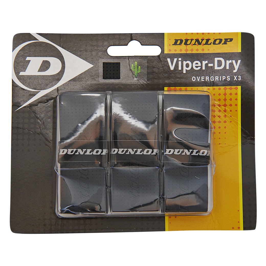 Dunlop Sports ViperDry Overgrip, 3-Pack, Black V17