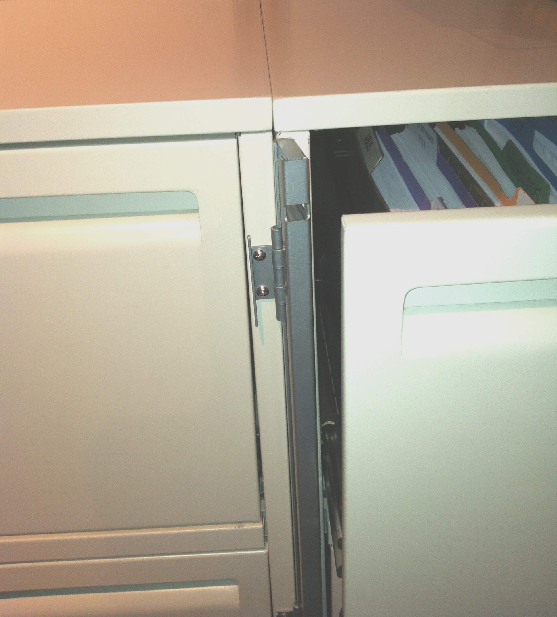 File Cabinet Locking Bar. Fits 5 Drawer File Cabinets. Includes Cobalt Drill Bit. (Gray)