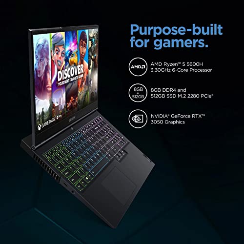 Lenovo Legion 5 15 Gaming Laptop, 15.6" FHD IPS Display, AMD Ryzen 5 5600H,NVIDIA GeForce RTX 3050Ti, Windows 11H, Phantom Blue, with HDMI Cable (32GB RAM | 1TB PCIe SSD)