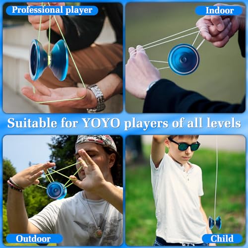 WATIEOBOO Yoyo Professional,Metal Responsive Yoyo for Kids Beginners, Unresponsive Yoyo for Adults Intermediate-Advanced Players with Glove and 10 Replacement Yoyos Strings-Model WA-01