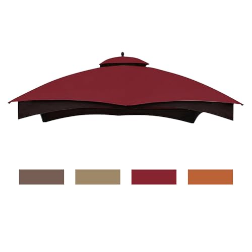 Eurmax USA High Performance Replacement Canopy Top for Lowe's Allen Roth Heavy Duty Gazebo Roof with Air Vent - 10x12 Gazebo Cover #GF-12S004B-1, Replacement Top Only (Burgundy)