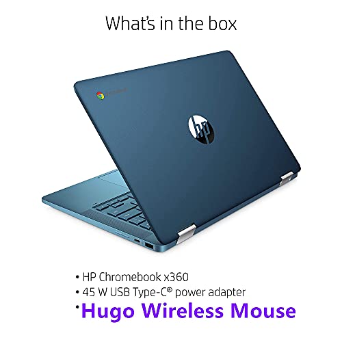 HP 2-in-1 Convertible Chromebook, 14inch HD Touchscreen, Intel N4020 Up to 2.8GHz, 4GB Ram, 64GB SSD, Intel UHD Graphics, Webcam,WiFi, Bluetooth,Blue, Chrome OS (Renewed)