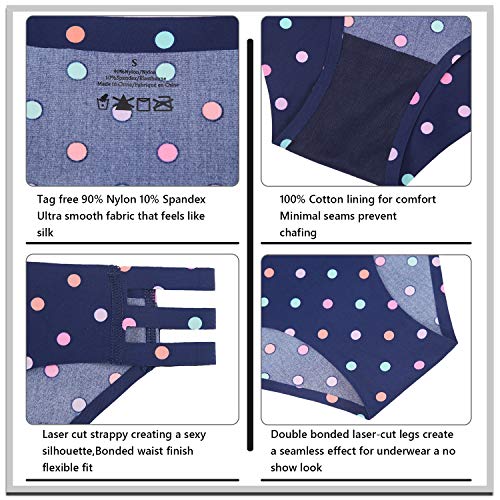 AUFU Women Seamless Underwear Bikini Panties Soft Stretch Breathable Invisible Hipster Panty 6 Pack (Medium)