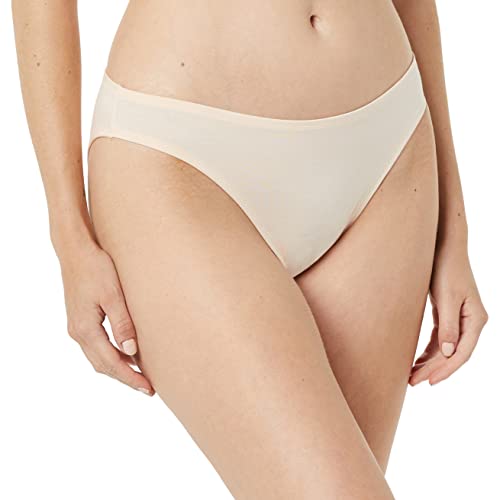 Amazon Aware Women's Super Soft Cotton Bikini Brief Underwear, Pack of 2, Pale Peach, Large