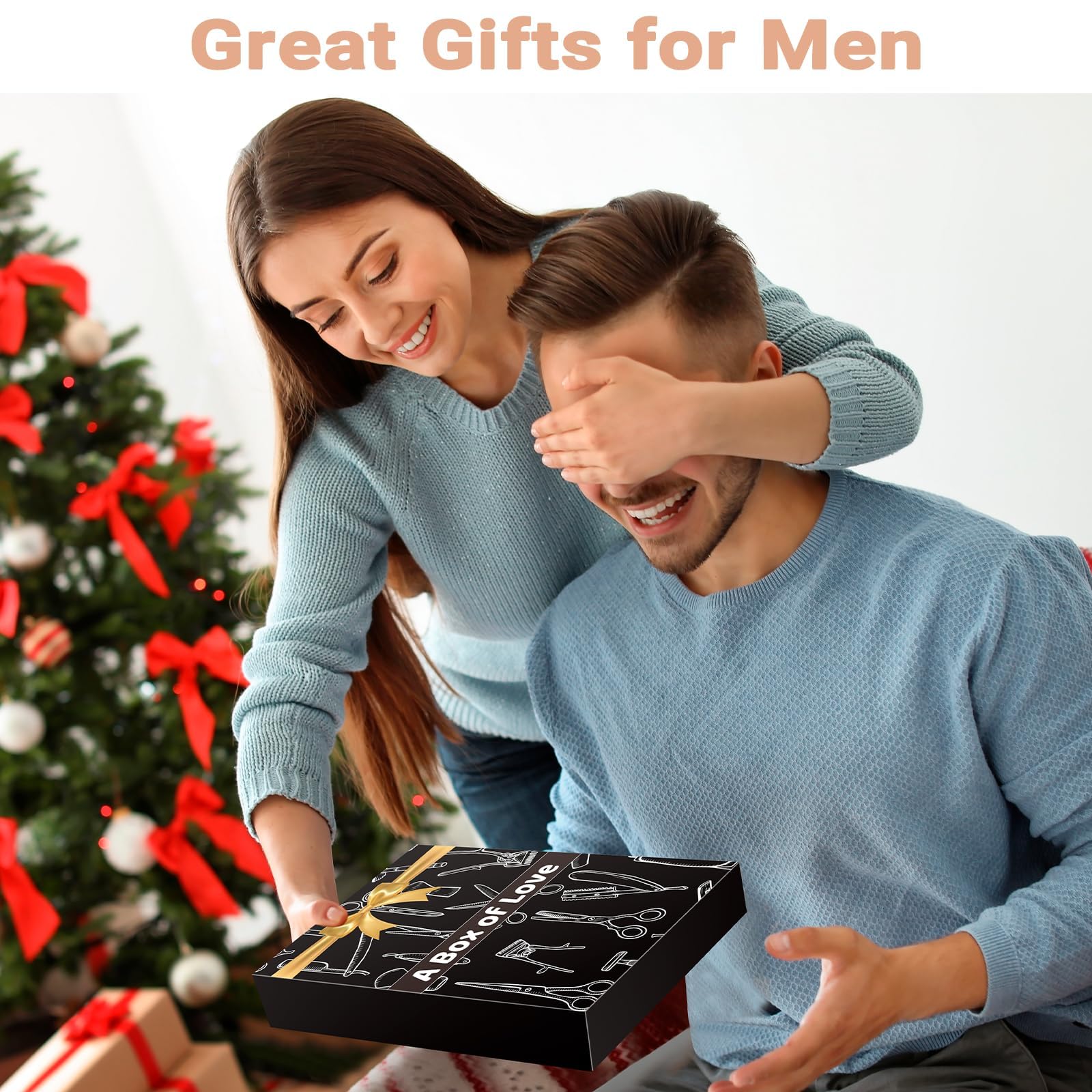 LONGESISM Beard Bib Shaving Apron, Mens Gift for Husband Dad, Stocking Stuffers Christmas Birthday Gifts for Men Boyfriend Him (Love)