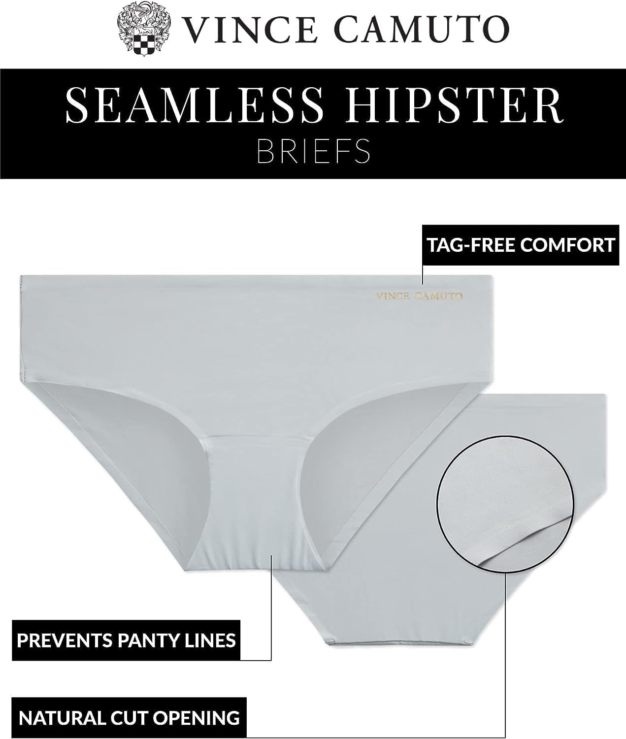 Vince Camuto Women's Hipster Underwear - 5 Pack Ultra Soft & Sexy Lingerie - Breathable Seamless Panties for Women, Size Large, Rose Assorted