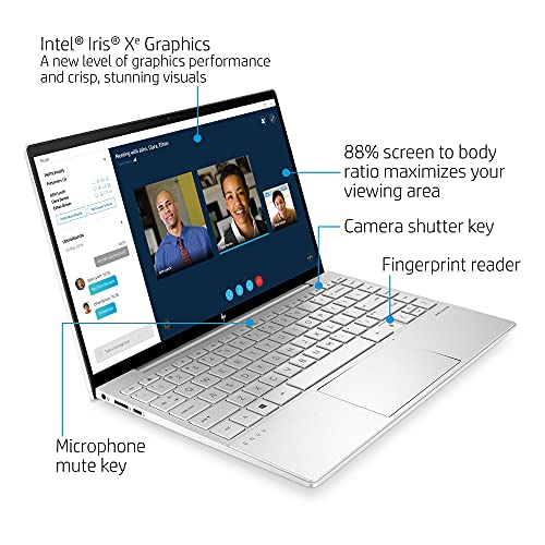 HP Envy 13 2021 Flagship Business Laptop 13.3" FHD IPS 100% sRGB Display 11th Gen Intel Quad-Core i5-1135G7 (Beats i7-1065G7) 8GB RAM 256GB SSD Backlit KB Fingerprint Win10 Silver + HDMI Cable