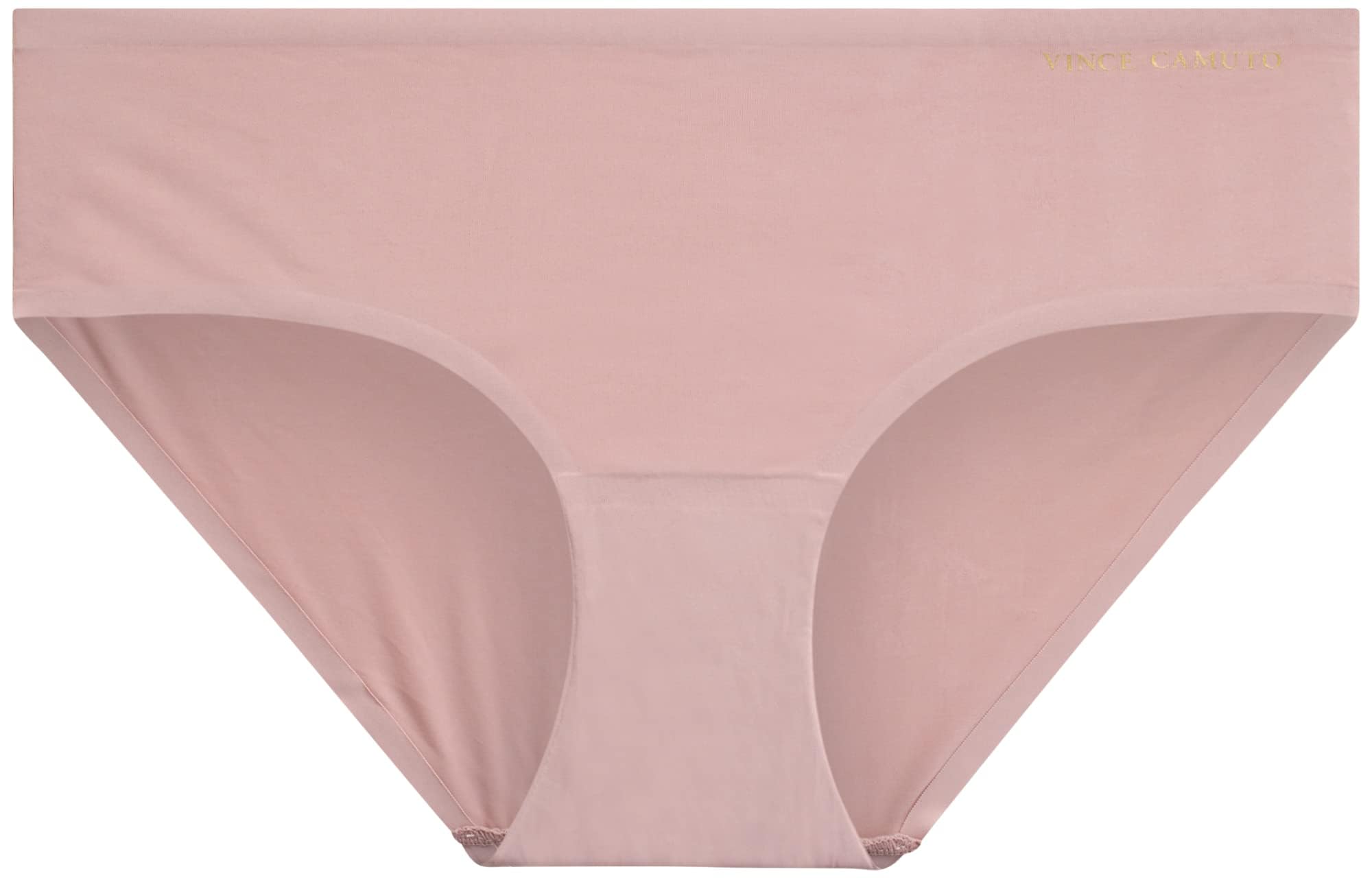 Vince Camuto Women's Hipster Underwear - 5 Pack Ultra Soft & Sexy Lingerie - Breathable Seamless Panties for Women, Size Large, Rose Assorted