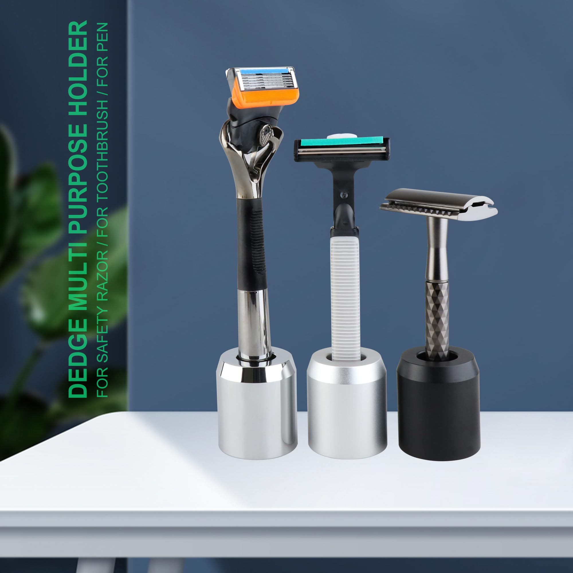 DEDGE Safety Razor Stand Alloy Shaving Stand for Bathroom Accessory Matte Black