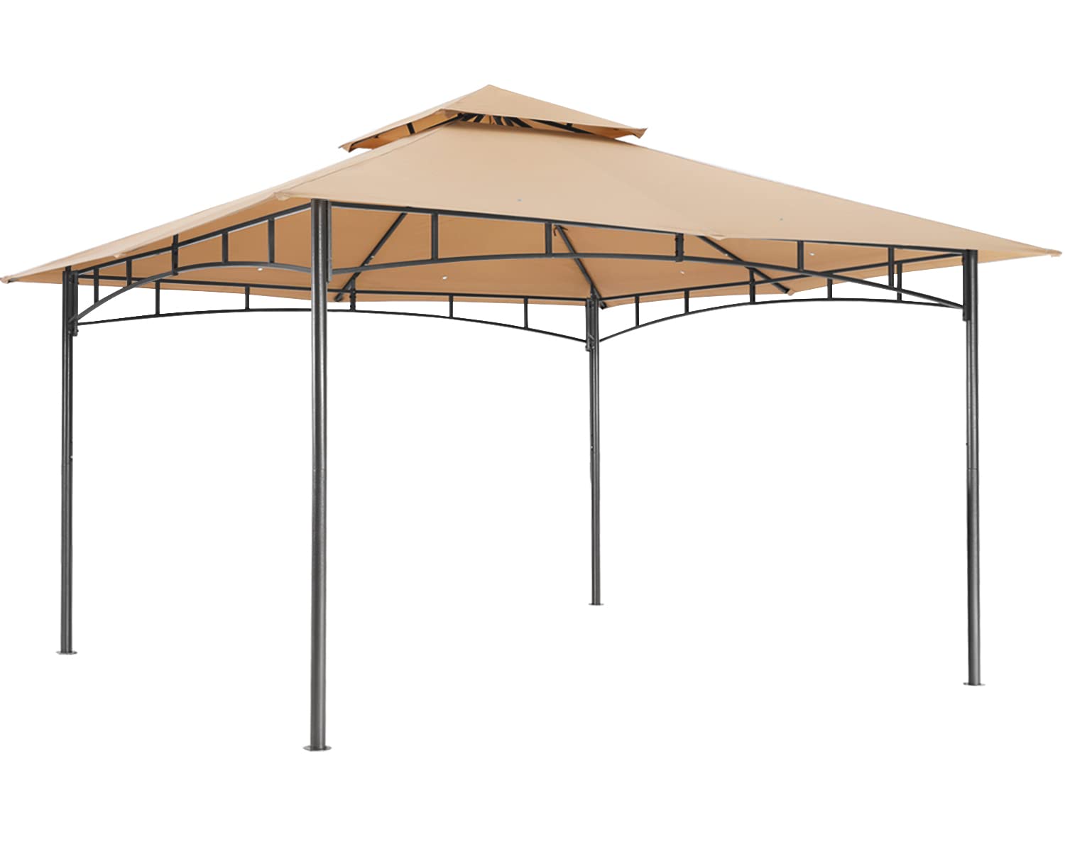 ABCCANOPY Gazebos for Patios 10x12 - Outdoor Steel Frame Gazebo for Lawn Backyard Garden Deck (Beige)