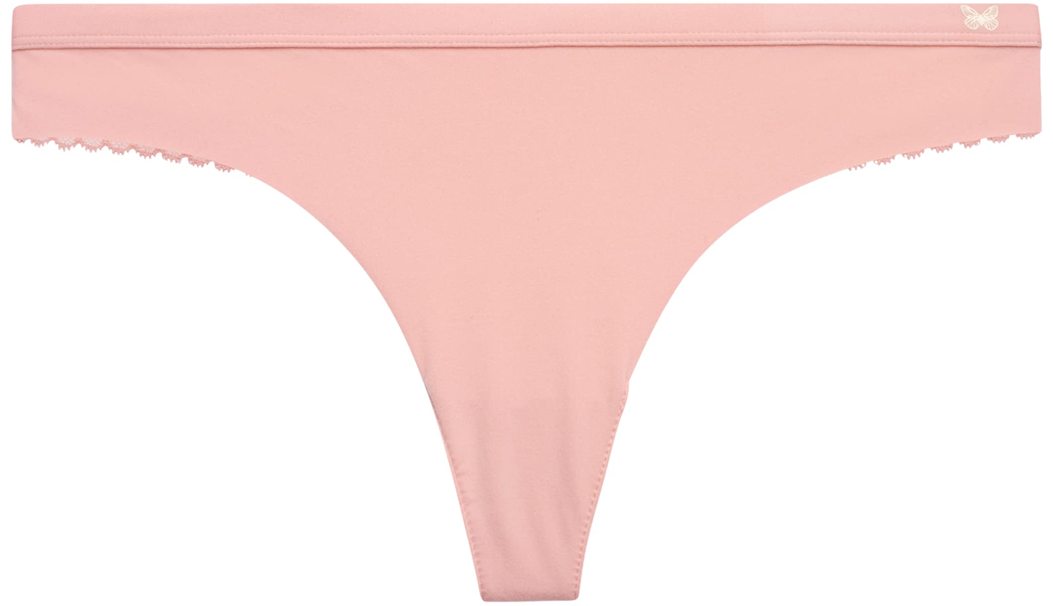Jessica Simpson Women's Thong Panties - 6 Pack Seamless Lace Microfiber Underwear for Women, Size Small, Brunette/Mellow Rose/Jet Black