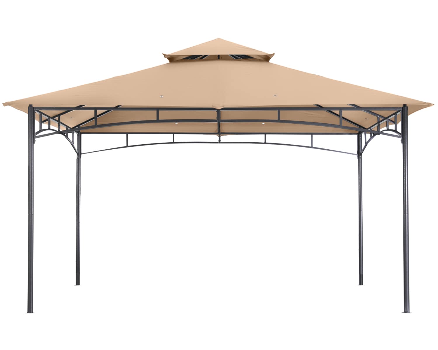 ABCCANOPY Gazebos for Patios 10x12 - Outdoor Steel Frame Gazebo for Lawn Backyard Garden Deck (Beige)