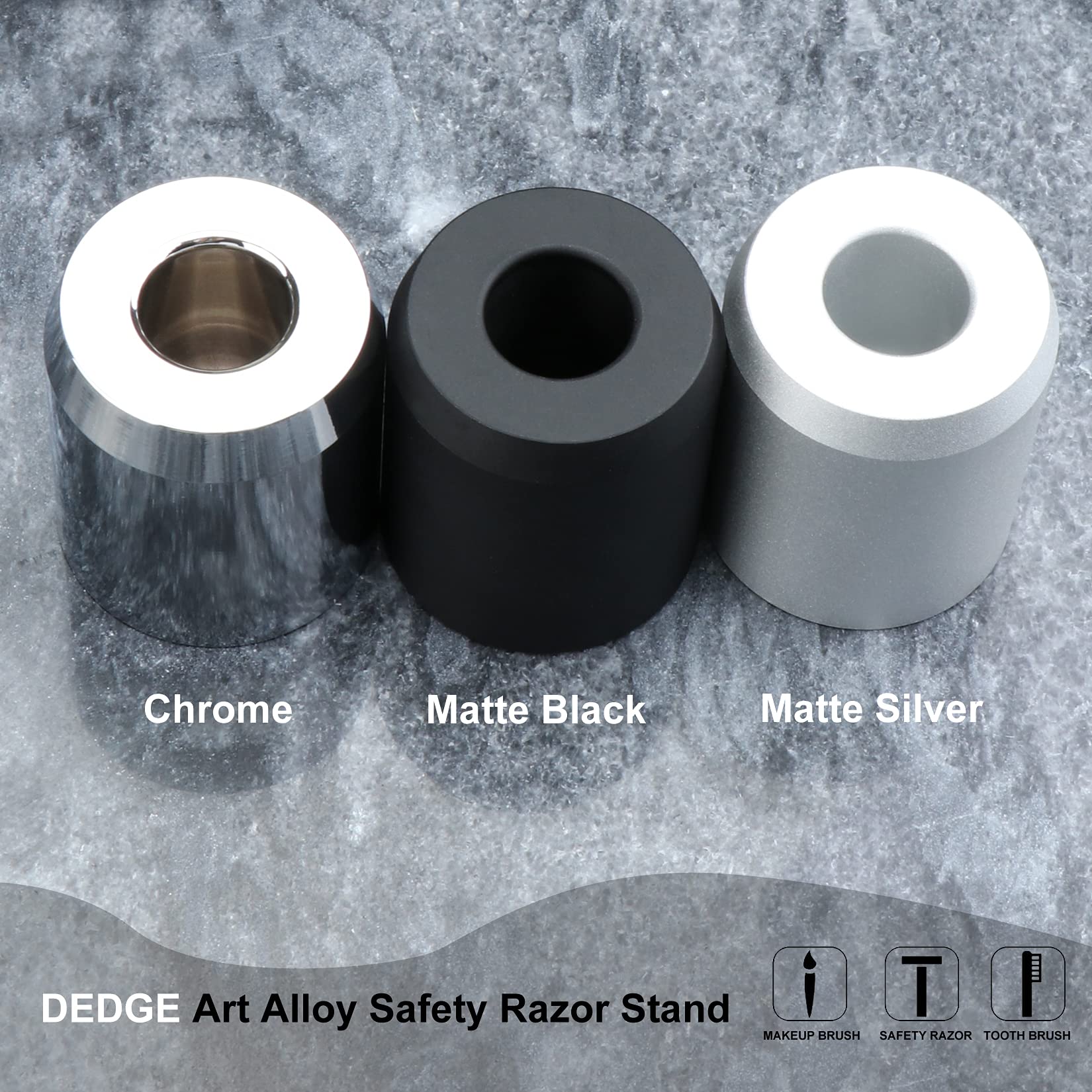 DEDGE Safety Razor Stand Alloy Shaving Stand for Bathroom Accessory Matte Black