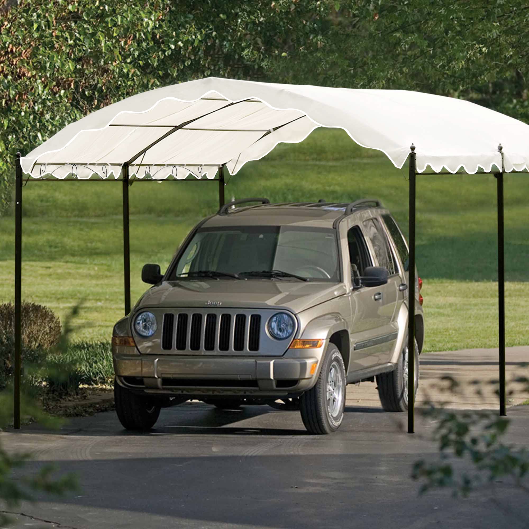 Merax 13'x10' Carport Heavy Duty Powder-Coated Steel Frame Outdoor Car Canopy Garage Tent Patio Shelter with Included Anchor Kit
