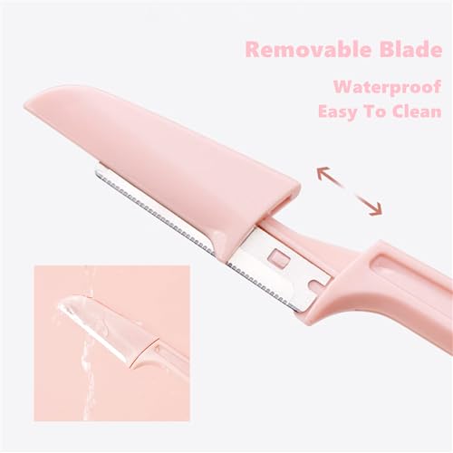 Dermaplane Razor, Folding Eyebrow Razor with Micro-Guard Blade, Face Razor for Women, Face Shaver, Multipurpose Dermaplaning Tool for Exfoliating, Touch-Up, Facial Hair Removal, Dermaplaning Razor, Multicolor, 3 Count