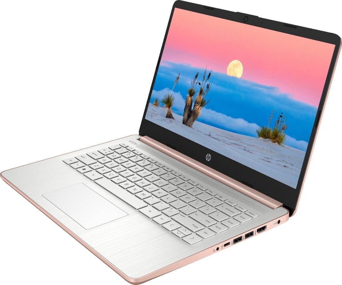 HP 14 Inch Laptop Computer, Ultra Thin and Light Laptop for College Students, Intel Celeron N4120, 16GB RAM, 320GB Storage (64GB eMMC+256GB MSD Card), Long Battery Life, 1-Year Office 365, Win11 S