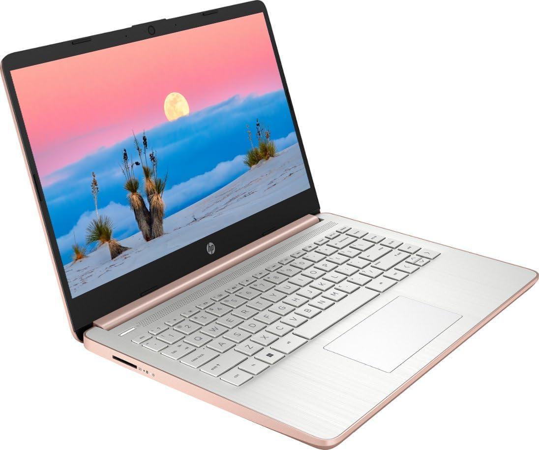 HP 14 Inch Laptop Computer, Ultra Thin and Light Laptop for College Students, Intel Celeron N4120, 16GB RAM, 320GB Storage (64GB eMMC+256GB MSD Card), Long Battery Life, 1-Year Office 365, Win11 S