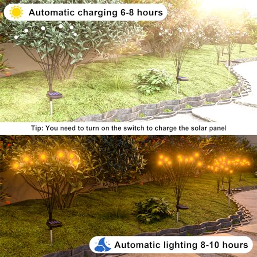 Inscrok Halloween Decorations Outdoor Solar Garden Lights, 5Pack 40LED Swaying Firefly Lights Halloween Pumpkin Lights, Waterproof Solar Halloween Path Lights for Yard/Garden/Lawn/Party Decor