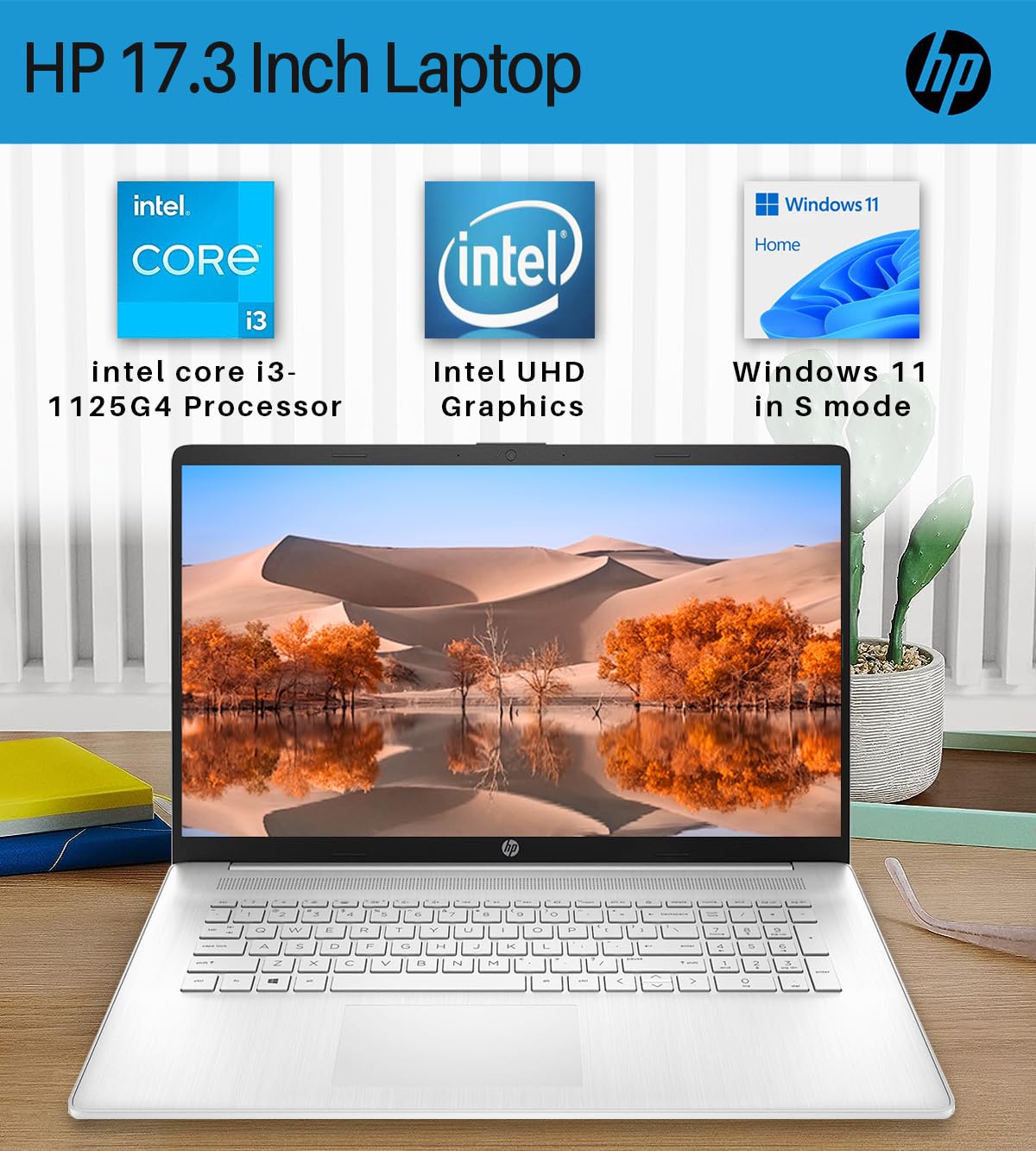 HP 2023 Newest 17.3" Flagship HD+ Business Laptop, Intel Core i3-1125G4(Beat i5-1035G4), 16GB DDR4 RAM, 1TB SSD, Intel UHD Graphics, Bluetooth, HDMI, Anti-Glare, Webcam, Windows 11,Silver