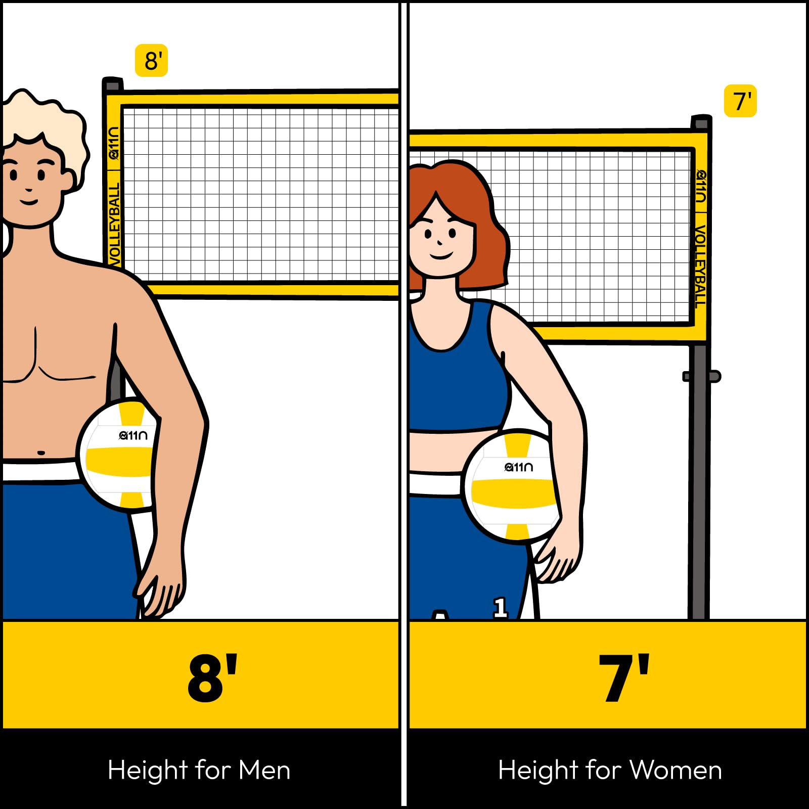 A11N Heavy-Duty 32ft Outdoor Volleyball Net with Anti-Sag System - Portable Set Includes Volleyball, Net, Air Pump, Boundary Markers and Bag - Perfect for Backyard, Beach, and Park