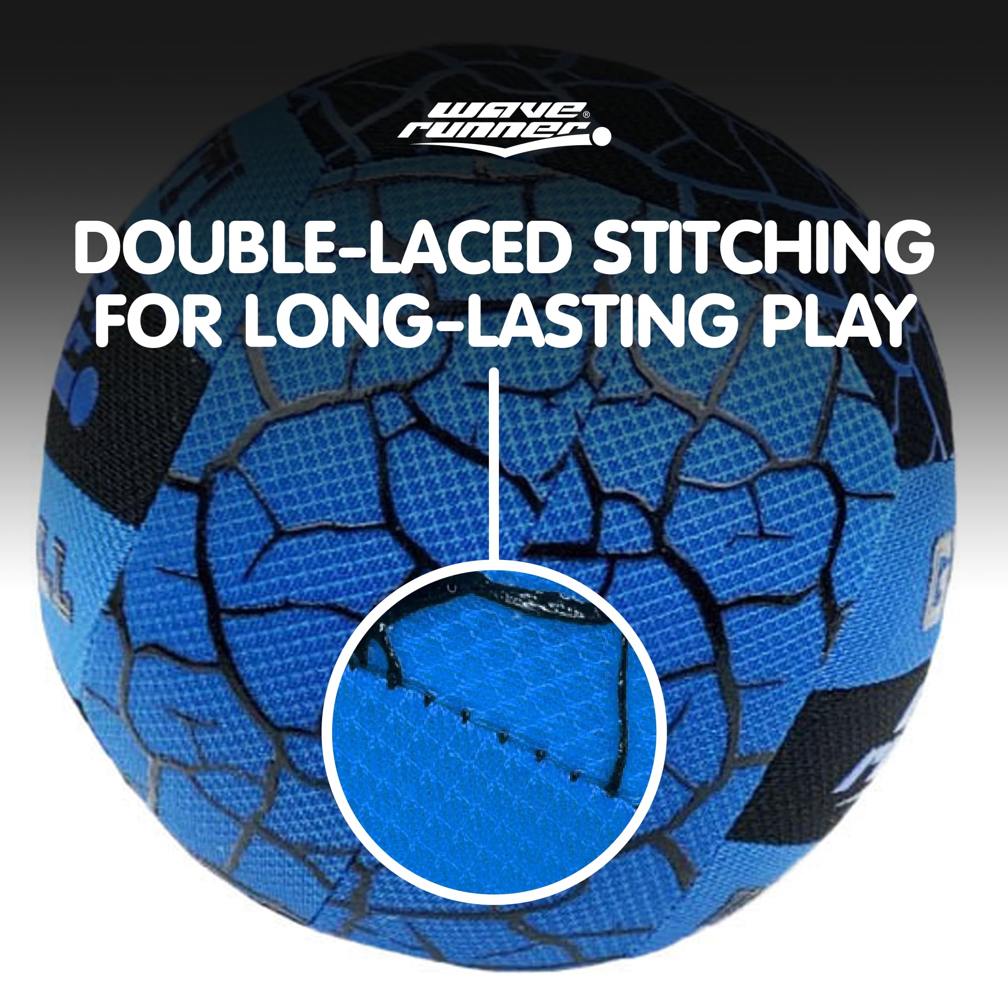 Wave Runner Waterproof Volleyball with Sure-Grip Technology - Perfect for Pool Games, Beach Volleyball and Indoor Pool - Durable Design with Special Texture for Reduced Stinging (Random Color)