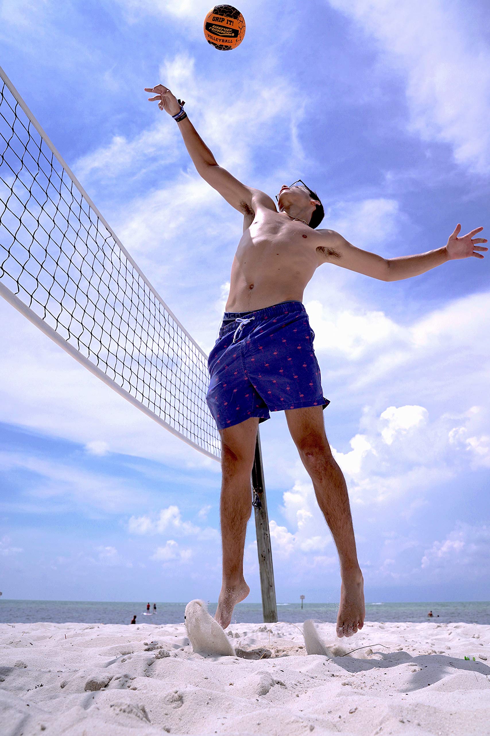 Wave Runner Waterproof Volleyball with Sure-Grip Technology - Perfect for Pool Games, Beach Volleyball and Indoor Pool - Durable Design with Special Texture for Reduced Stinging (Random Color)